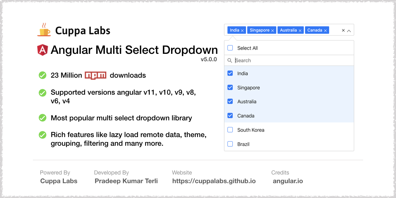 Angular 2 MultiSelect Dropdown